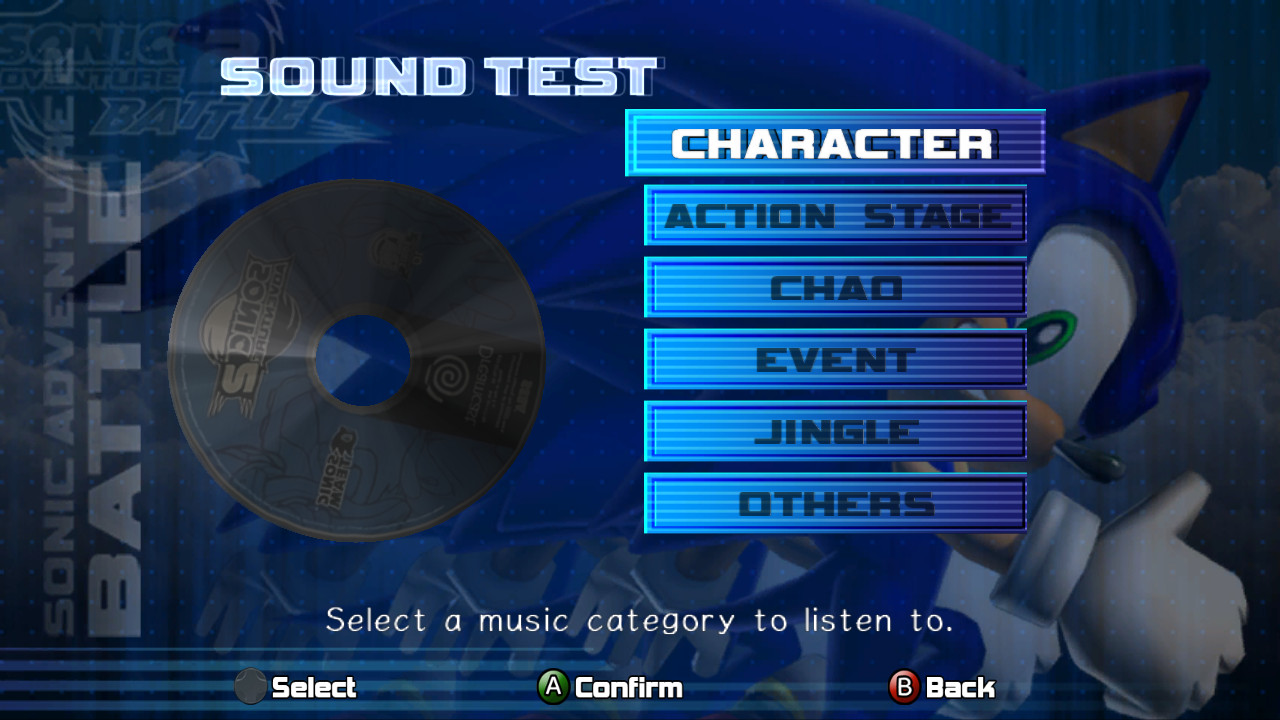 Dreamcast Sound test Disc Mod for Sonic Adventure 2 | SA2 Mods