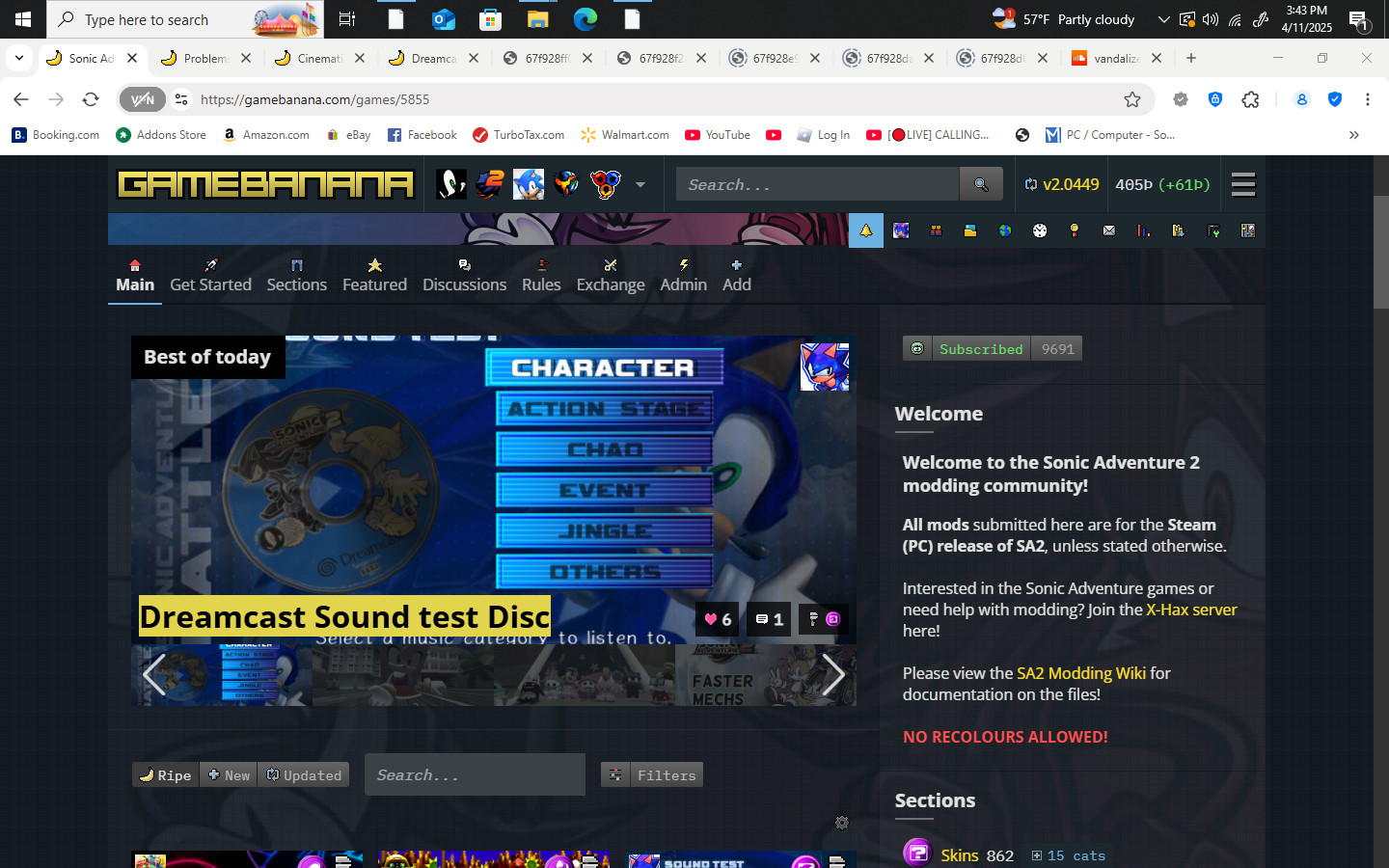 Dreamcast Sound test Disc Mod for Sonic Adventure 2 | SA2 Mods