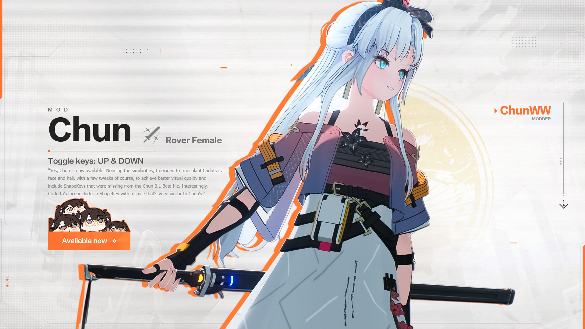 Chun To Rover Female Mod for Wuthering Waves | WuWa Mods