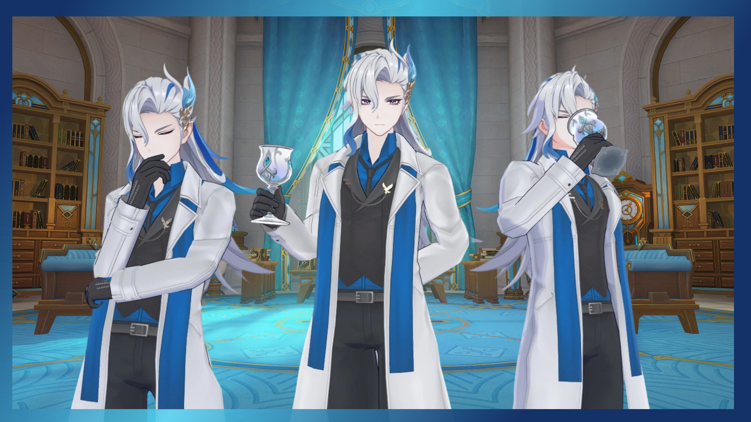 那维莱特 蓝白风衣装 Neuvillette windbreaker v1.1 Mod for Genshin Impact | GI Mods