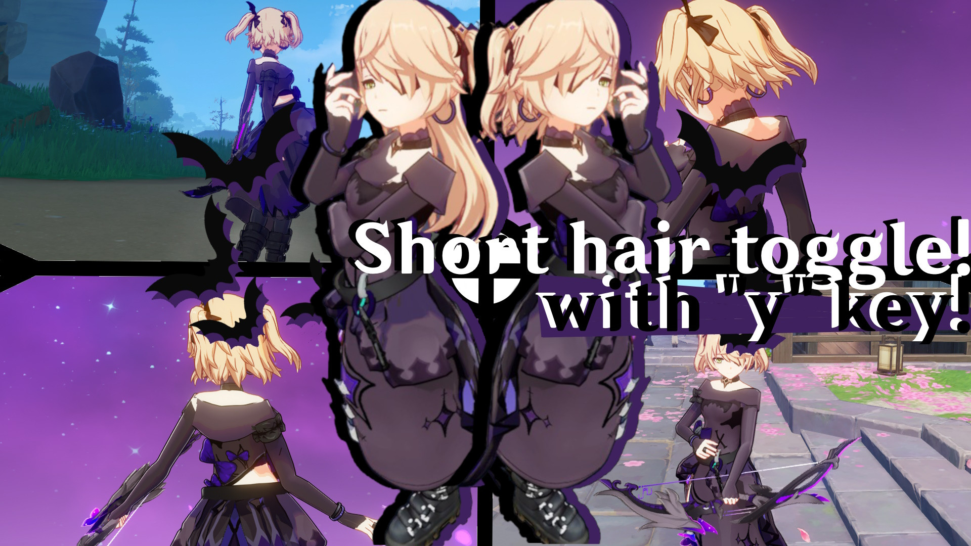 Gotische Prinzessin Fischl (short hair toggle!) Mod for Genshin Impact ...