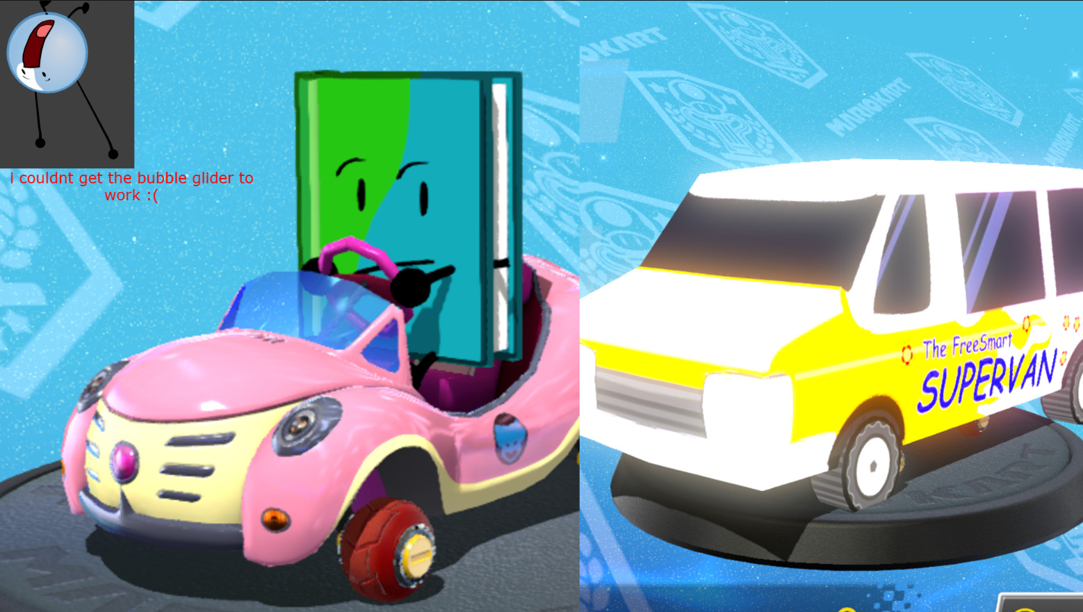 Book + Freesmart Supervan - BFDI Mod for Mario Kart 8 Deluxe | MK8D Mods