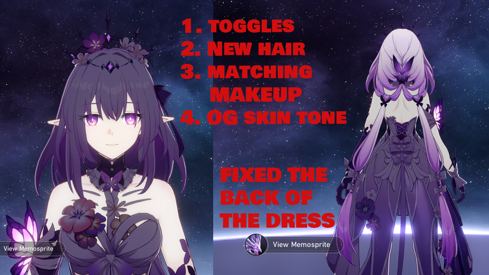 Purple Dress Castorice Mod for Honkai Star Rail | HSR Mods