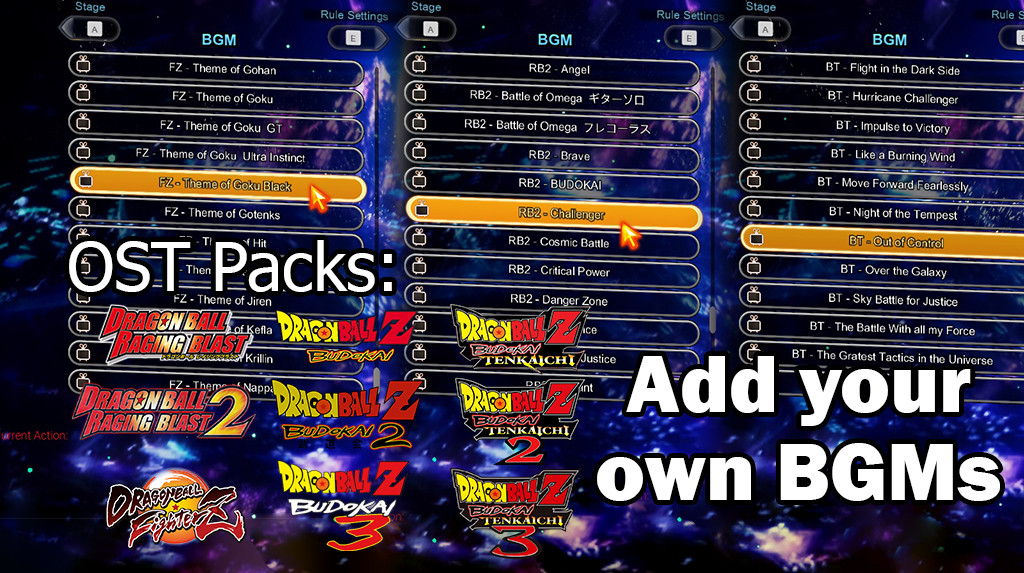 Extra BGM Slots + In-Battle BGM changer + OSTPacks Mod for Dragon Ball: Sparking! ZERO | DBSZ Mods
