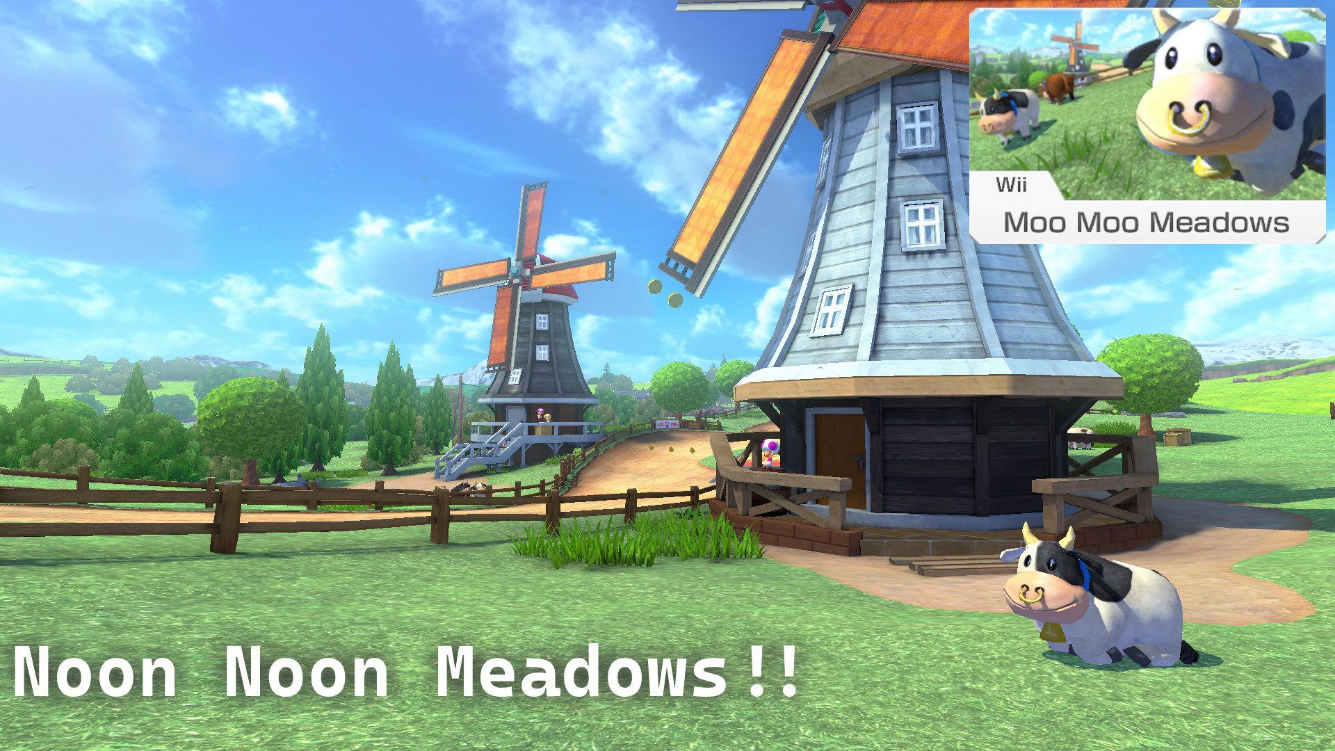 Noon Noon Meadows!! (Daytime Moo Moo Meadows) Mod for Mario Kart 8 ...