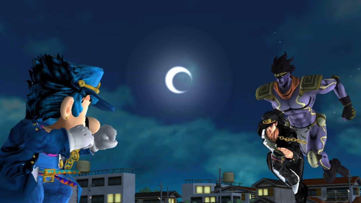 Jotaro Kujo Mario Cosplay Costume Mod for Super Smash Bros. Brawl ...