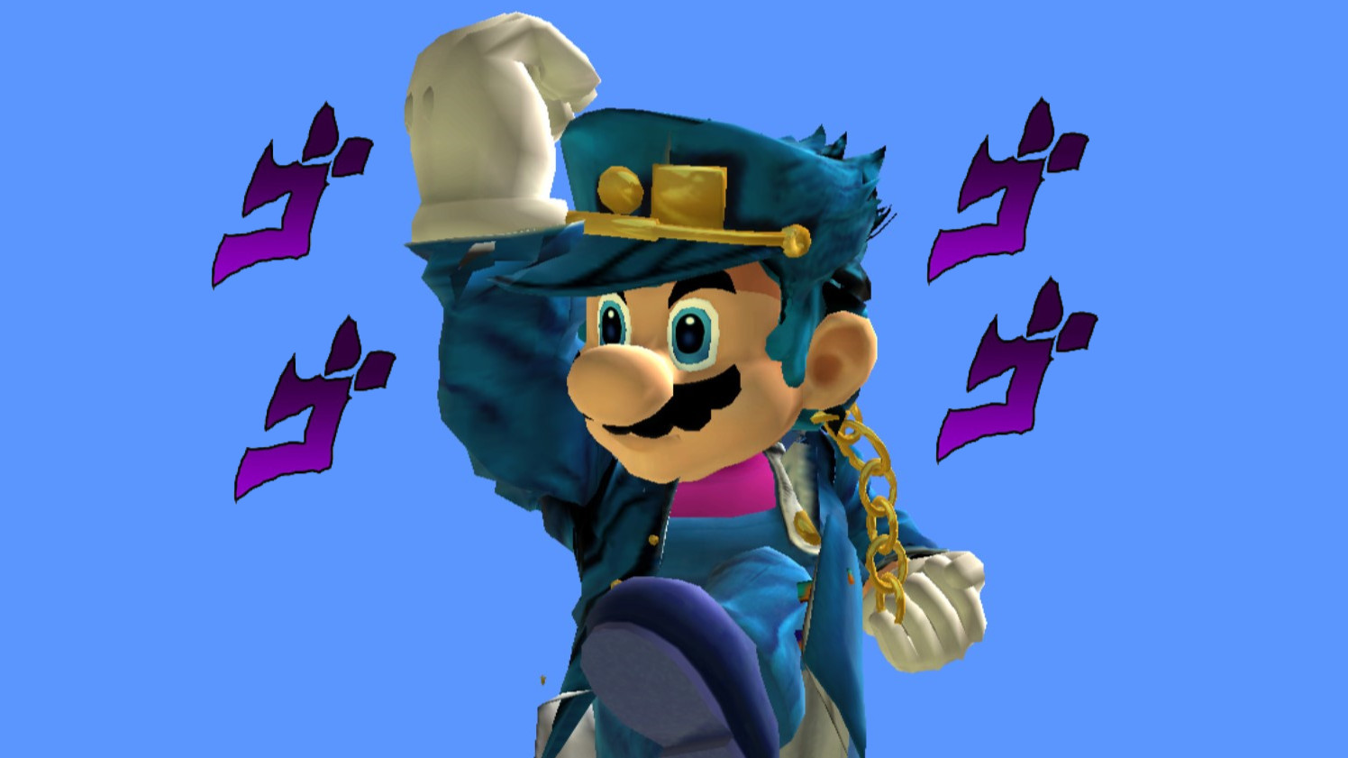 Jotaro Kujo Mario Cosplay Costume Mod for Super Smash Bros. Brawl ...