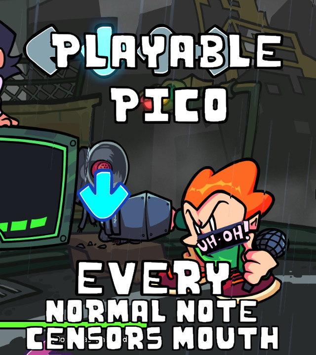 Playable Pico But Every Normal Note Censors Mouth Mod for Friday Night ...