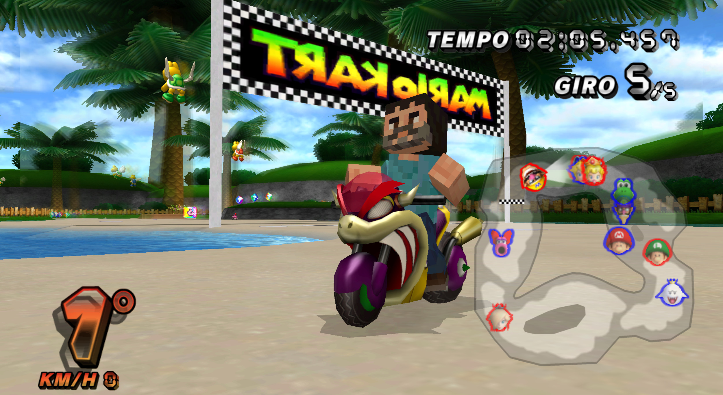 Steve (A Minecraft Movie) Mod for Mario Kart Wii | MKWii Mods