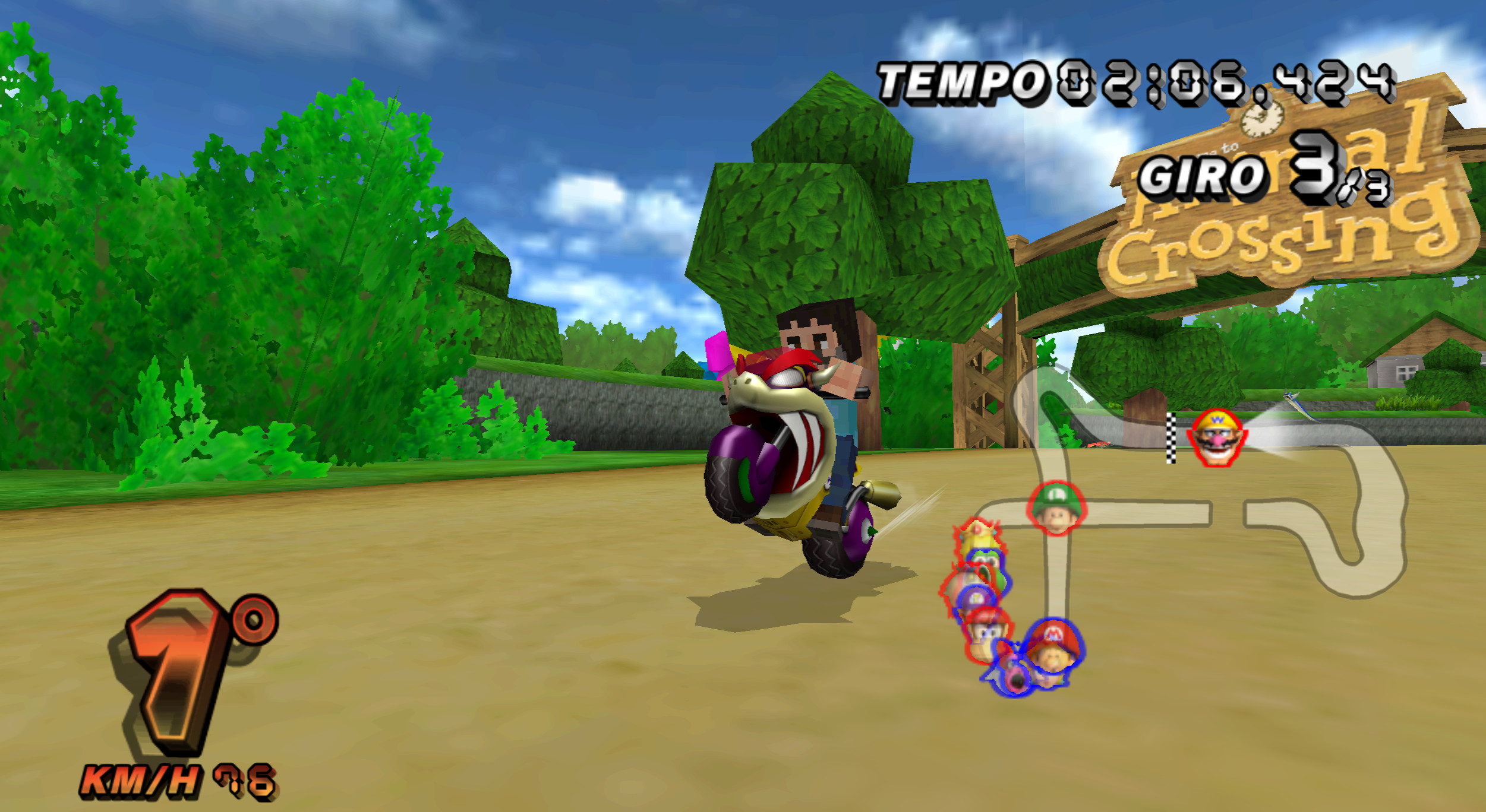 Steve (A Minecraft Movie) Mod for Mario Kart Wii | MKWii Mods