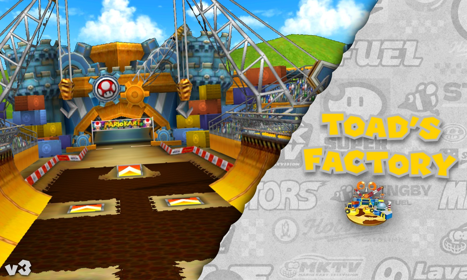 Wii Toad's Factory (v3) Mod for Mario Kart 7 | MK7 Mods