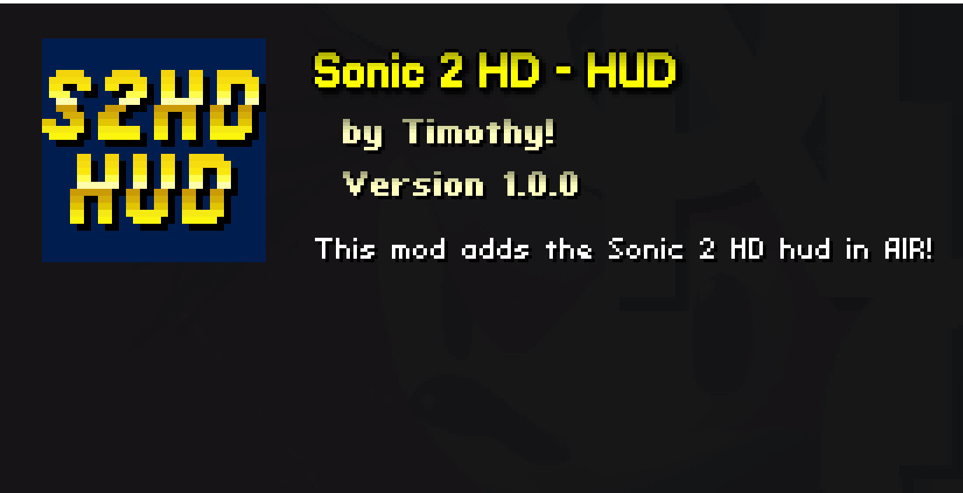 "Sonic 2 HD" HUD Mod for Sonic 3 A.I.R. | S3AIR Mods