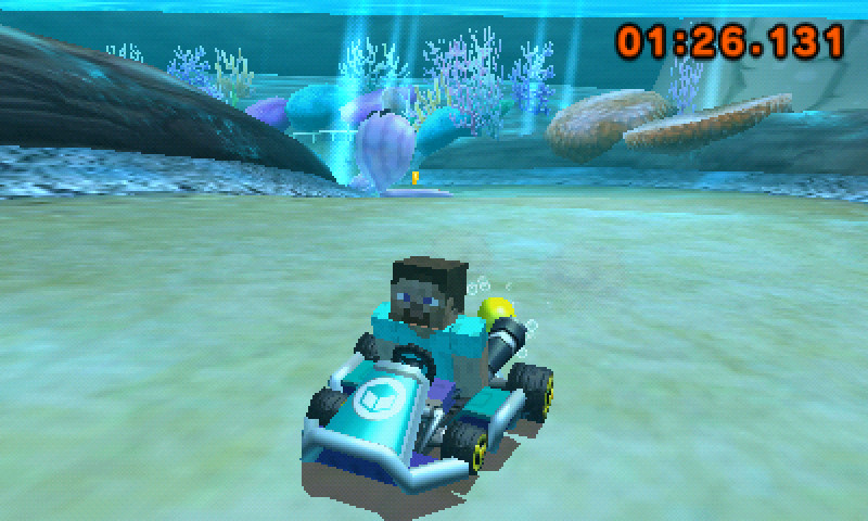 Steve (Minecraft) Mod for Mario Kart 7 | MK7 Mods