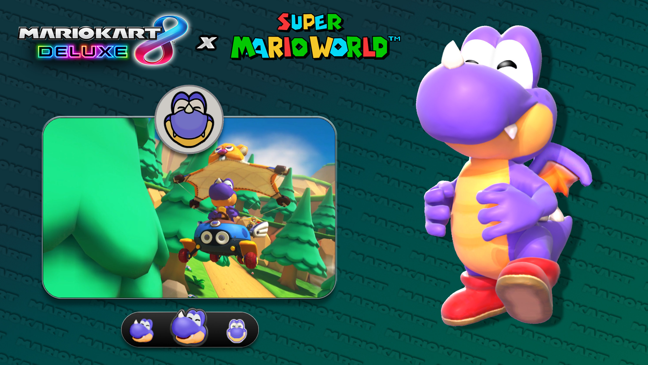 Rex from Super Mario World Mod for Mario Kart 8 Deluxe | MK8D Mods