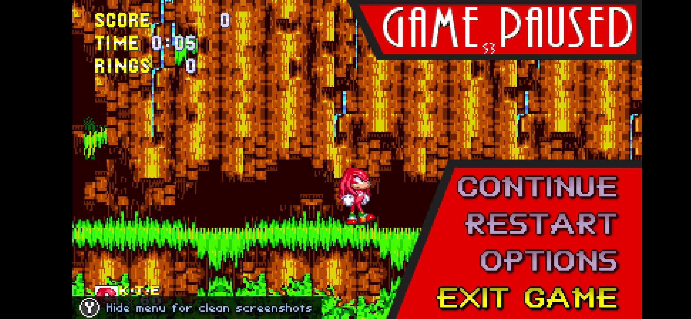 Sonic 3 and knuckles Retro Engine v5 pause screen Mod for Sonic 3 A.I.R. | S3AIR Mods
