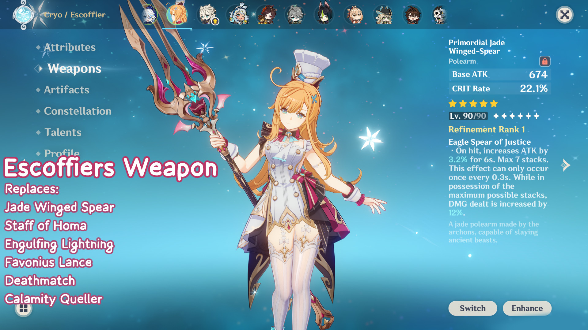 Escoffier's Signature Over More Mod for Genshin Impact | GI Mods