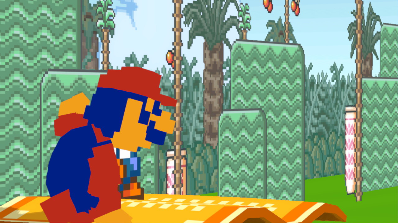 Voxel 8-Bit Mario V2 Mod for Super Smash Bros. Ultimate | SSBU Mods