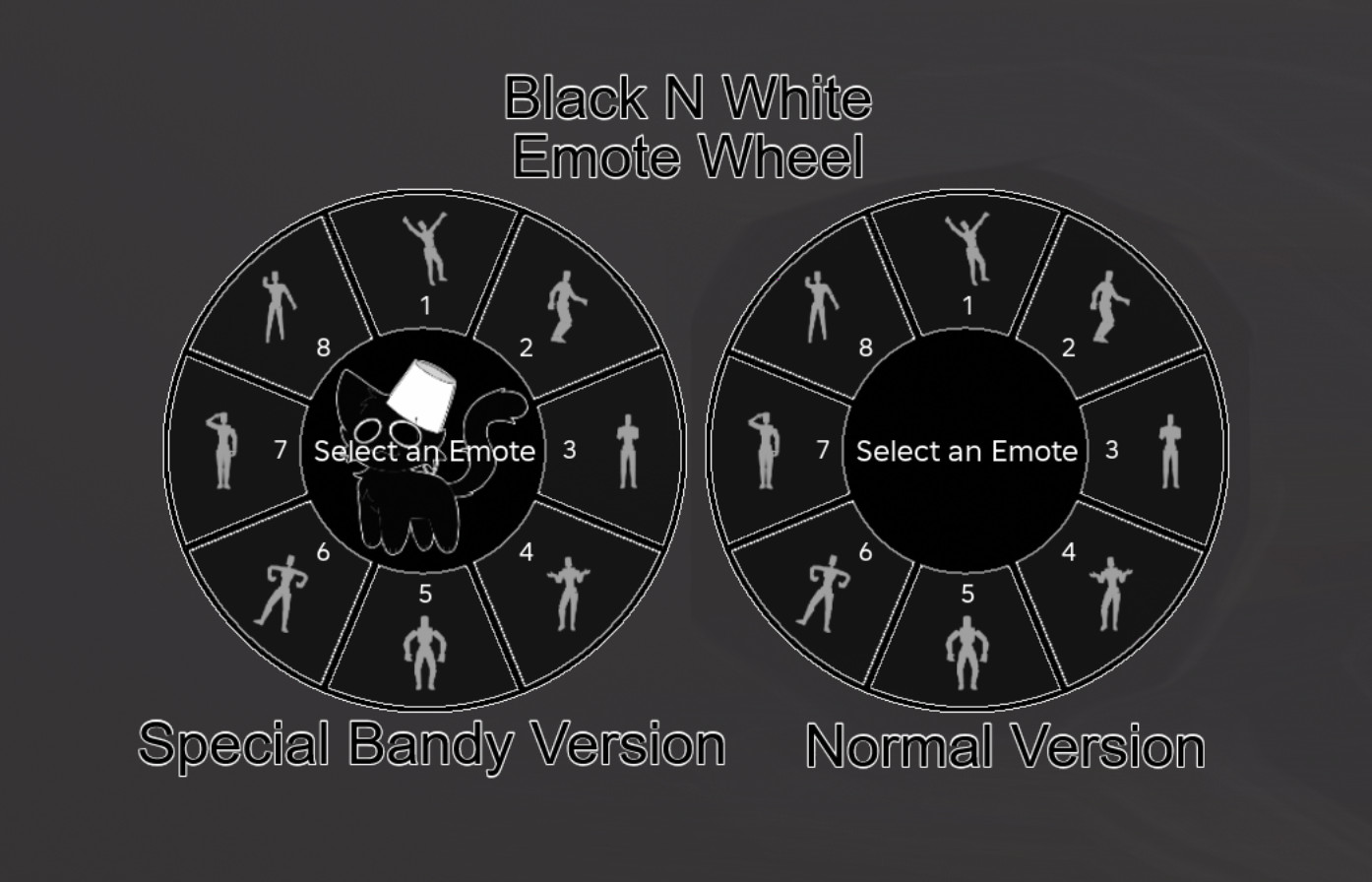 Black N White Emote Wheel Mod for Roblox | RBLX Mods