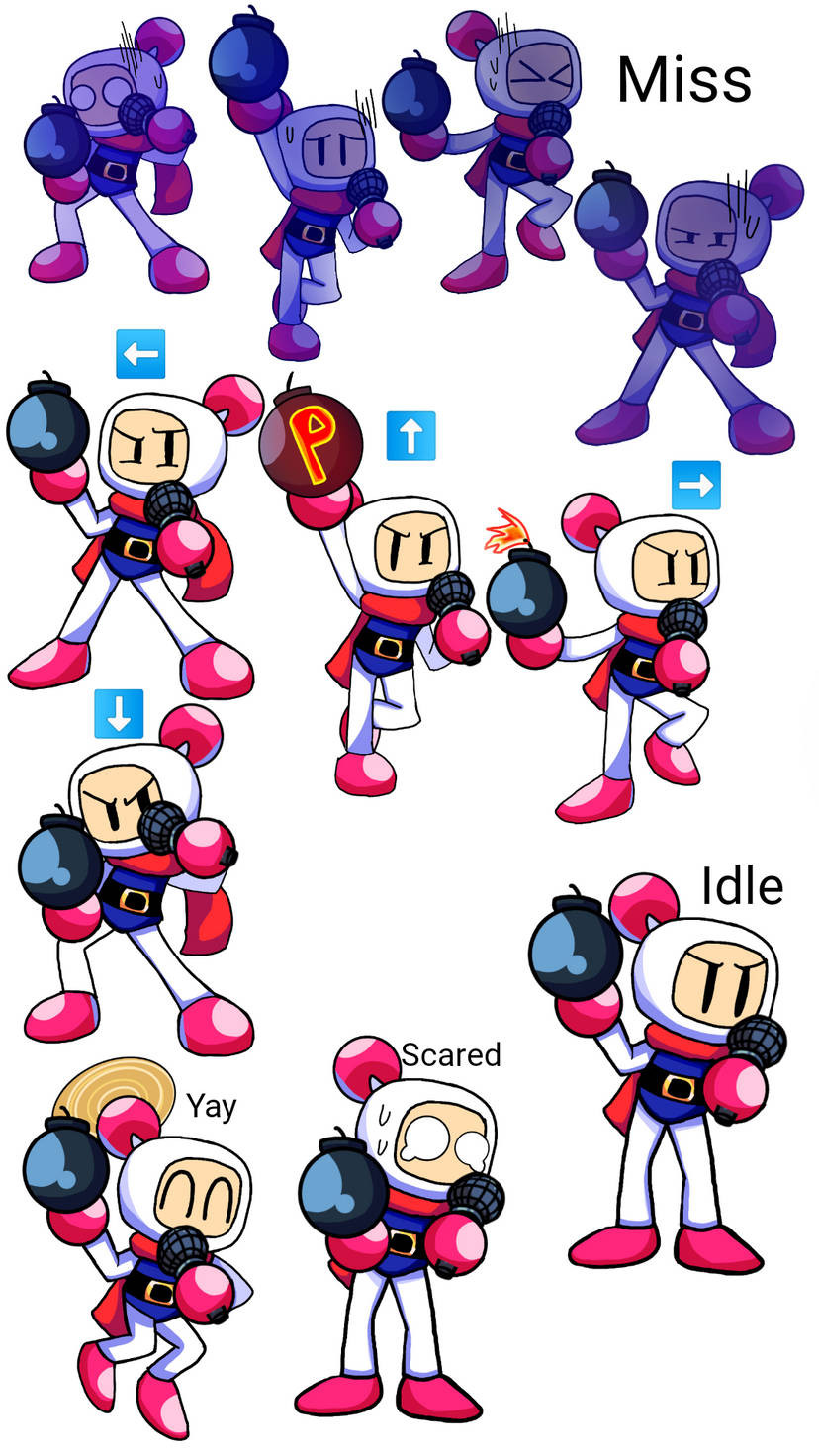 Bomberman Sprites for fnf Psych engine Mod for Friday Night Funkin ...
