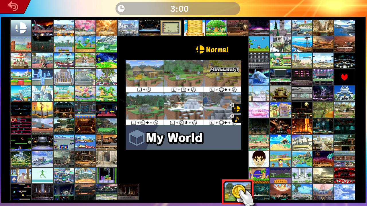 Biomes buttons combinations on Minecraft World UI Mod for Super Smash Bros. Ultimate | SSBU Mods