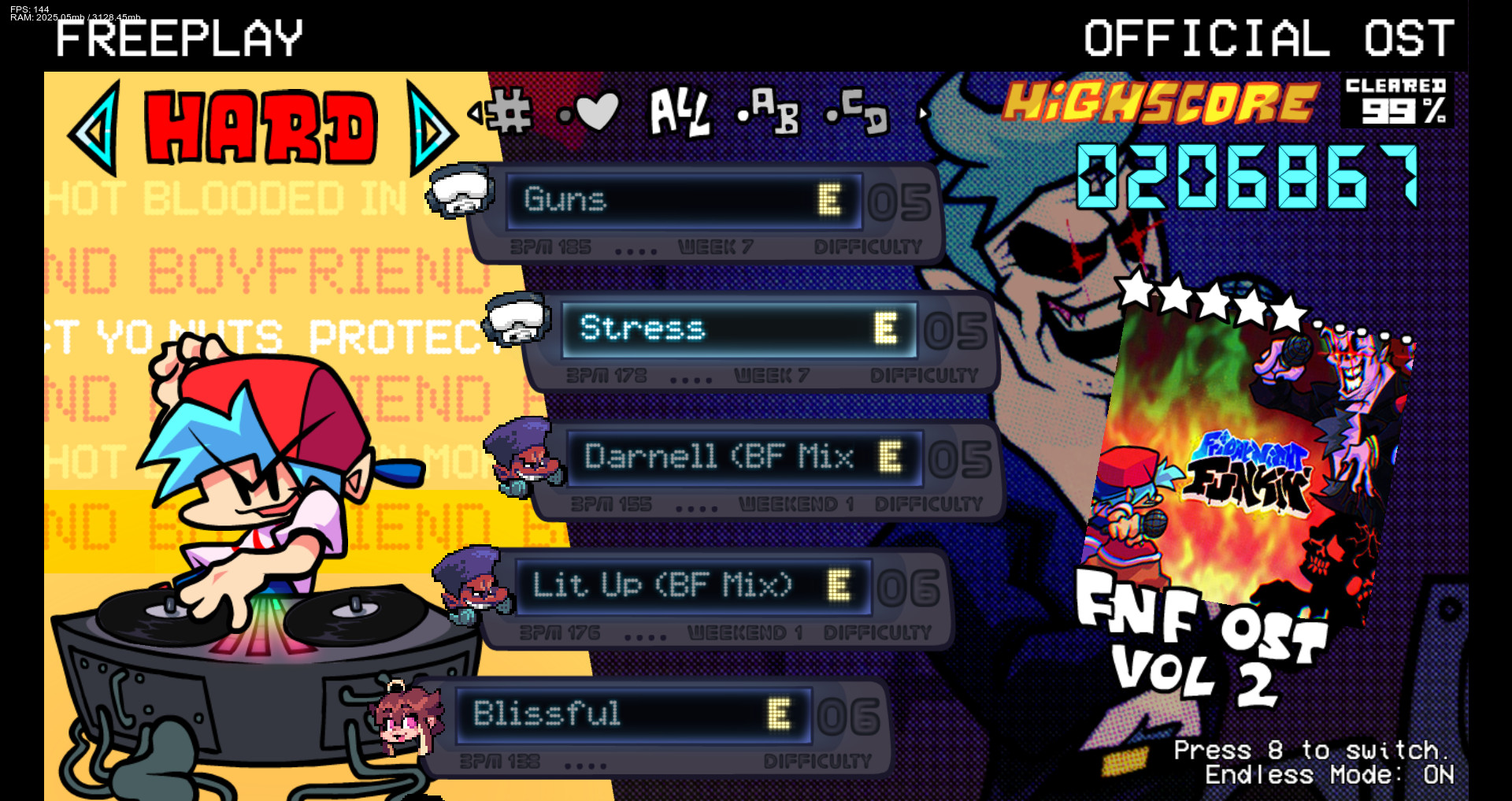 Endless Mode [V-Slice] Mod for Friday Night Funkin' | FNF Mods