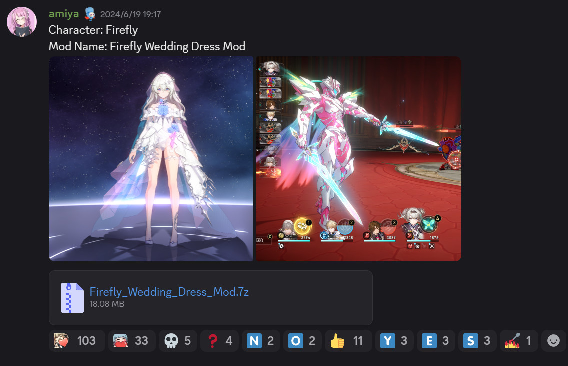 Firefly Wedding Dress-by amiya Mod for Honkai Star Rail | HSR Mods