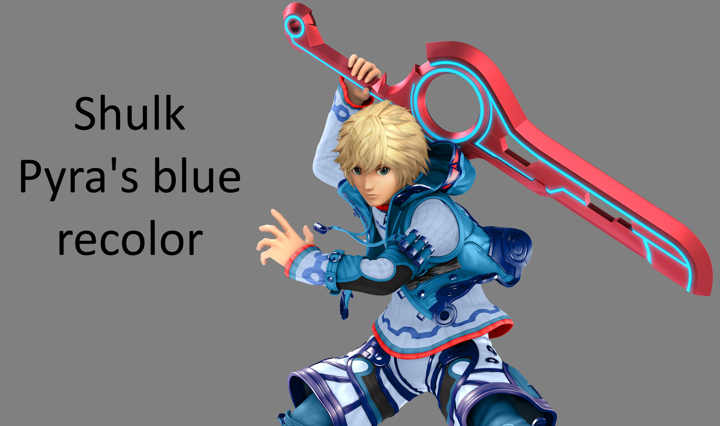 Shulk pyra's blue recolor Mod for Super Smash Bros. Ultimate | SSBU Mods
