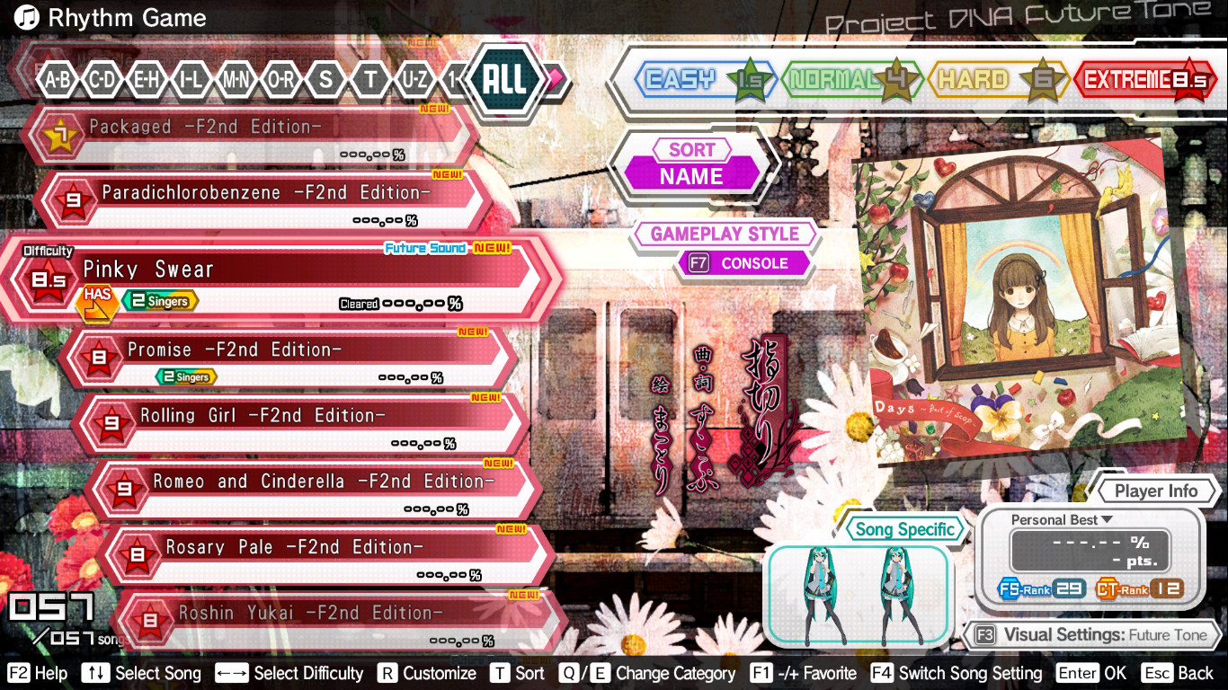 F 2nd Charts Pack Mod for Hatsune Miku: Project DIVA Mega Mix+ ...