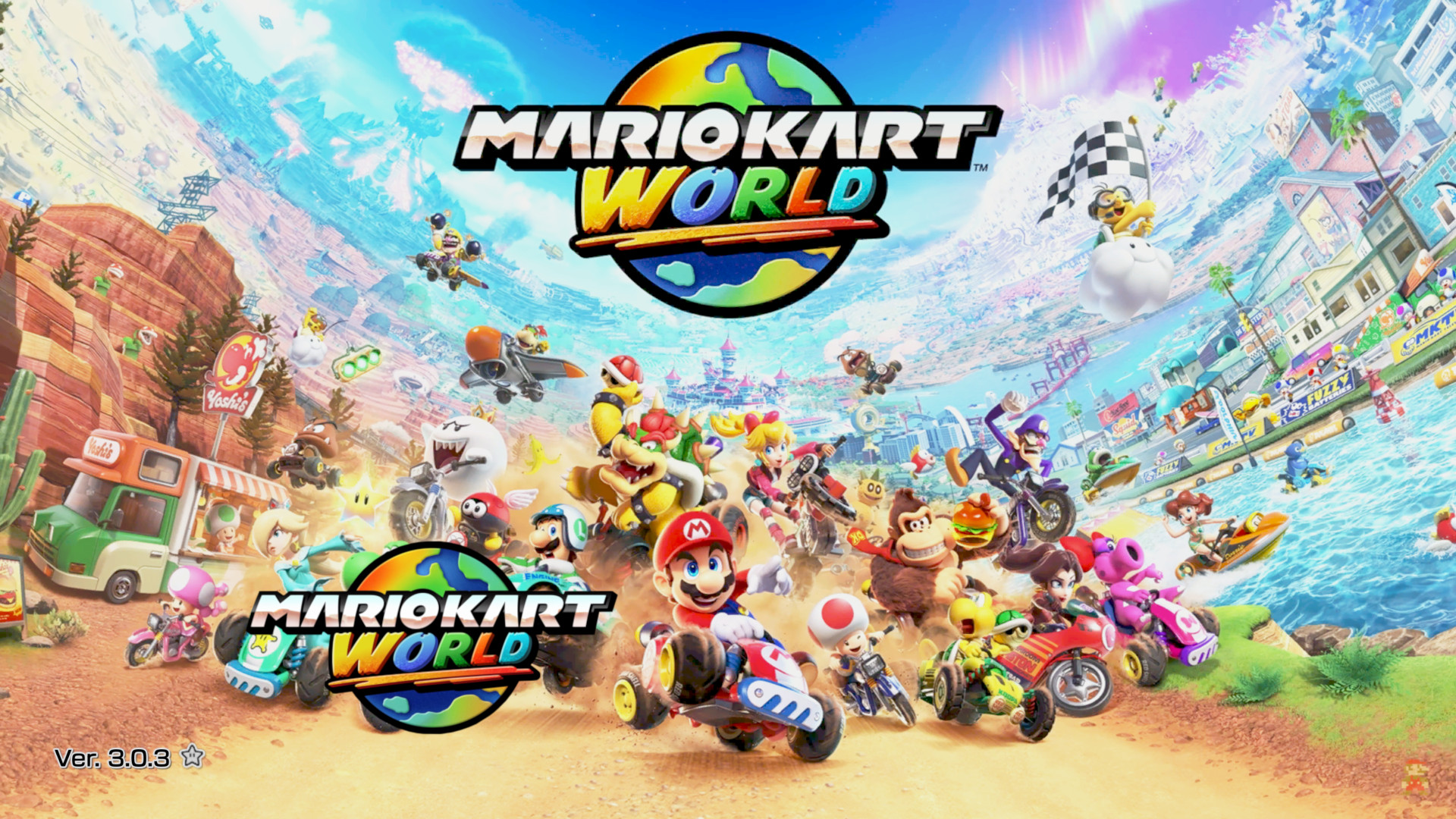 Mario Kart World Title Screen Mod for Mario Kart 8 Deluxe | MK8D Mods
