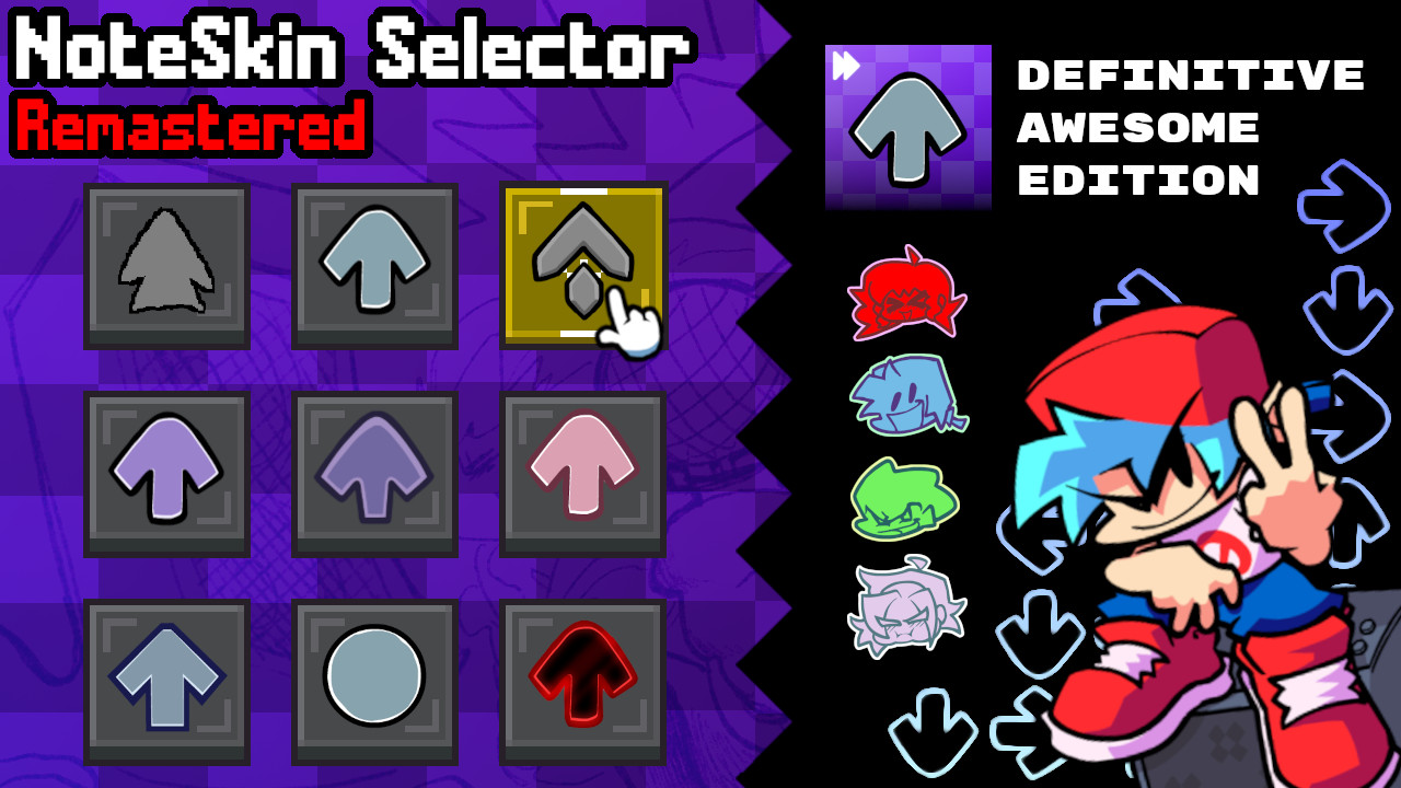 NoteSkin Selector Remastered (v2.1.0 UPDATE) Mod for Friday Night ...