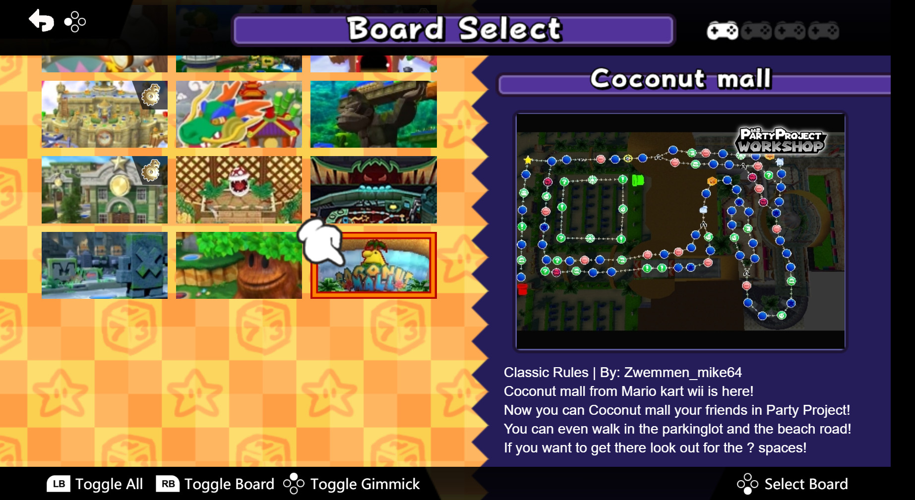 Coconut Mall From Mario Kart Wii Mod for Party Project | PProject Mods