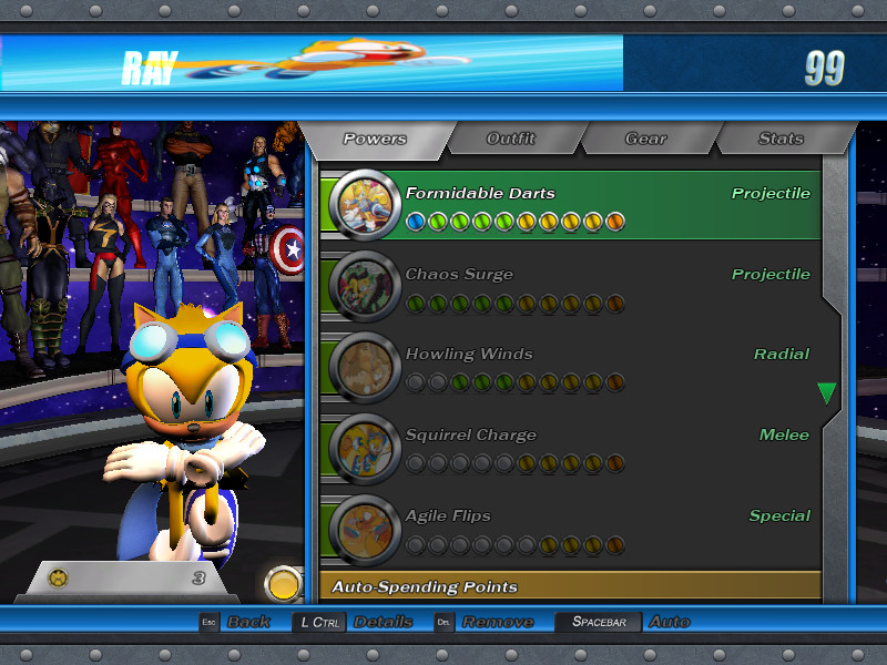 Ray the Flying Squirrel (Sonic) Mod for Marvel: Ultimate Alliance | MUA ...