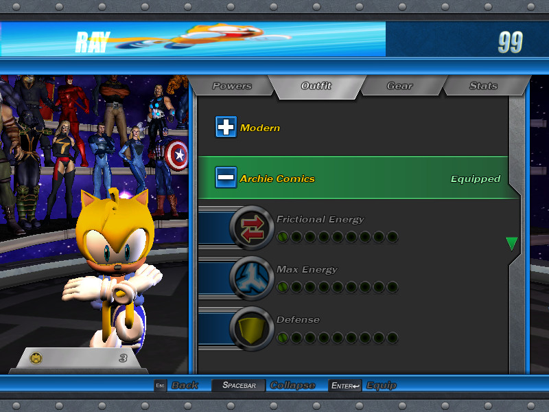 Ray the Flying Squirrel (Sonic) Mod for Marvel: Ultimate Alliance | MUA ...
