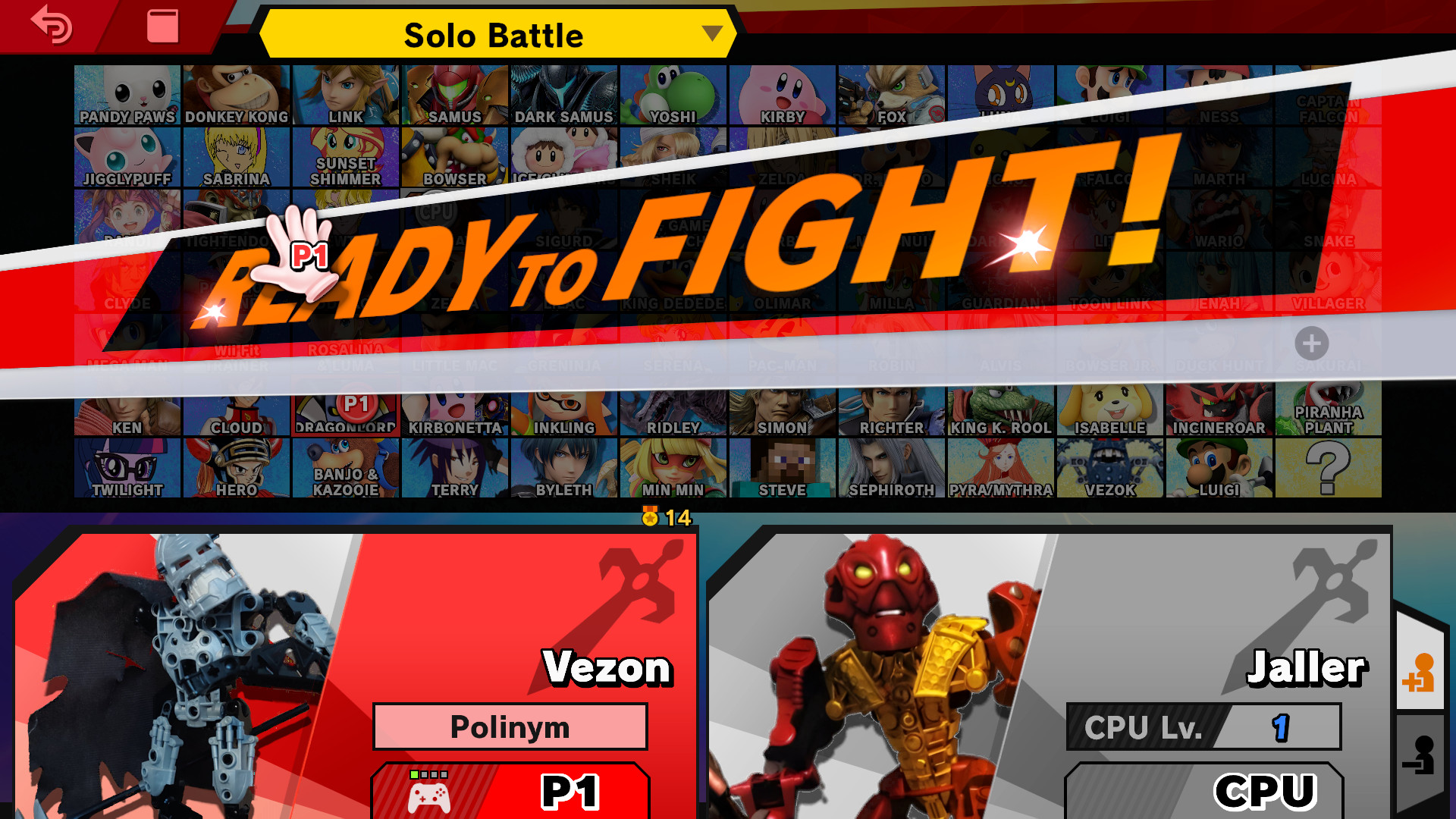 Bionicle Vezon & Fenrakk over Corrin Mod for Super Smash Bros. Ultimate ...