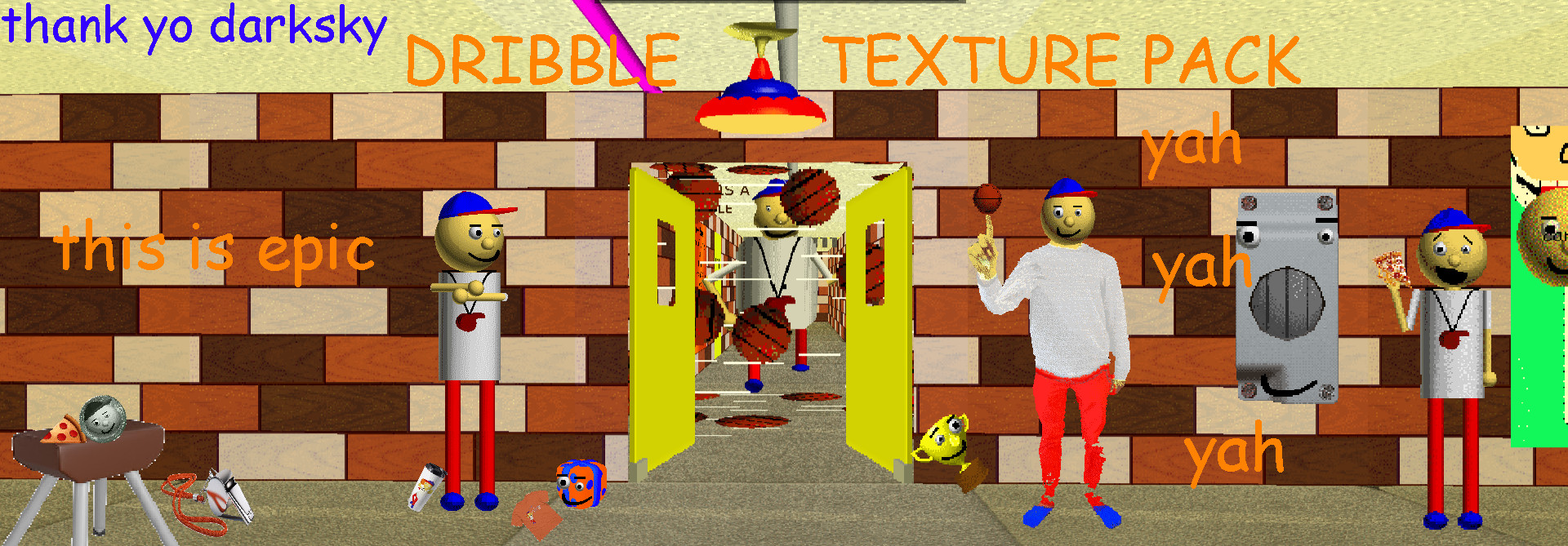 Dribble pretty cool texture pack Mod for Baldi's Basics | Baldi Mods