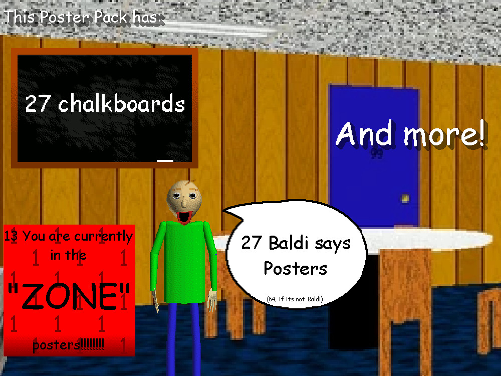 (0.13.x) Andreyfan11's Plus Poster pack Mod for Baldi's Basics | Baldi Mods