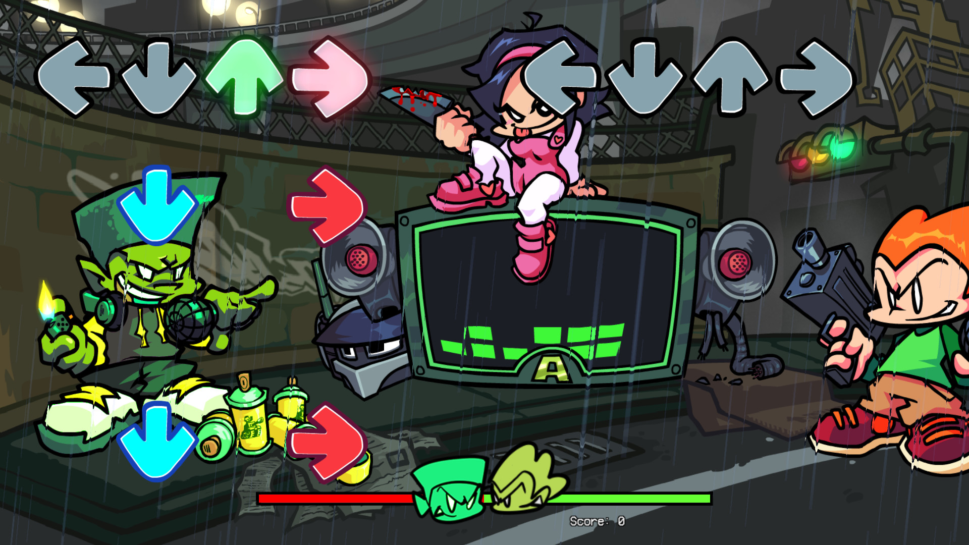 Green Darnell over Darnell Mod for Friday Night Funkin' | FNF Mods