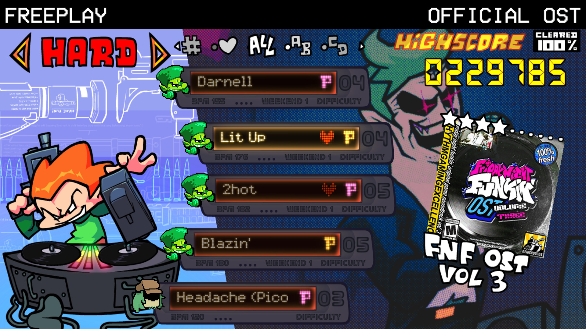 Green Darnell over Darnell Mod for Friday Night Funkin' | FNF Mods