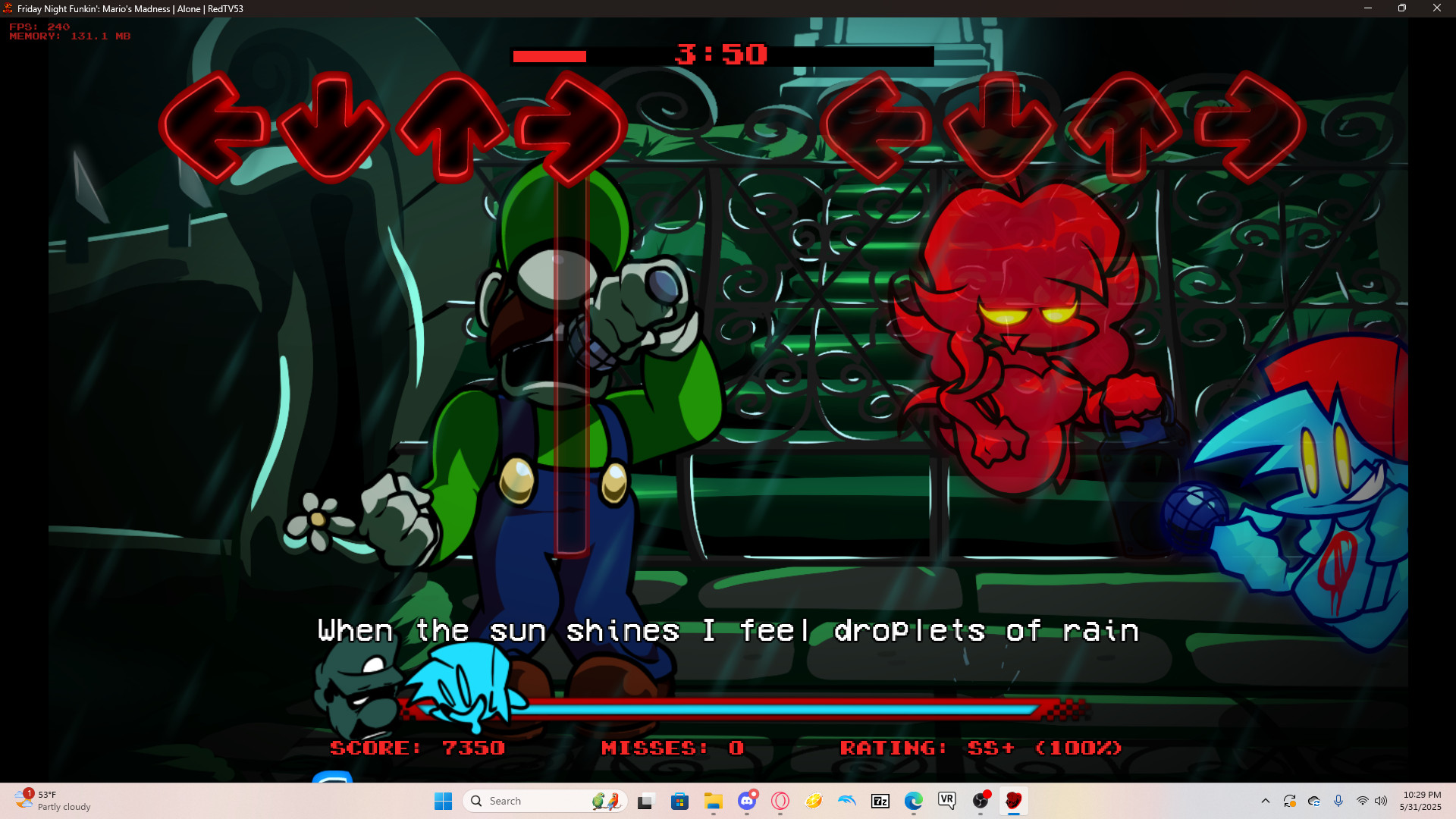 Mario's Madness Alone w/lyrics Mod for Friday Night Funkin' | FNF Mods