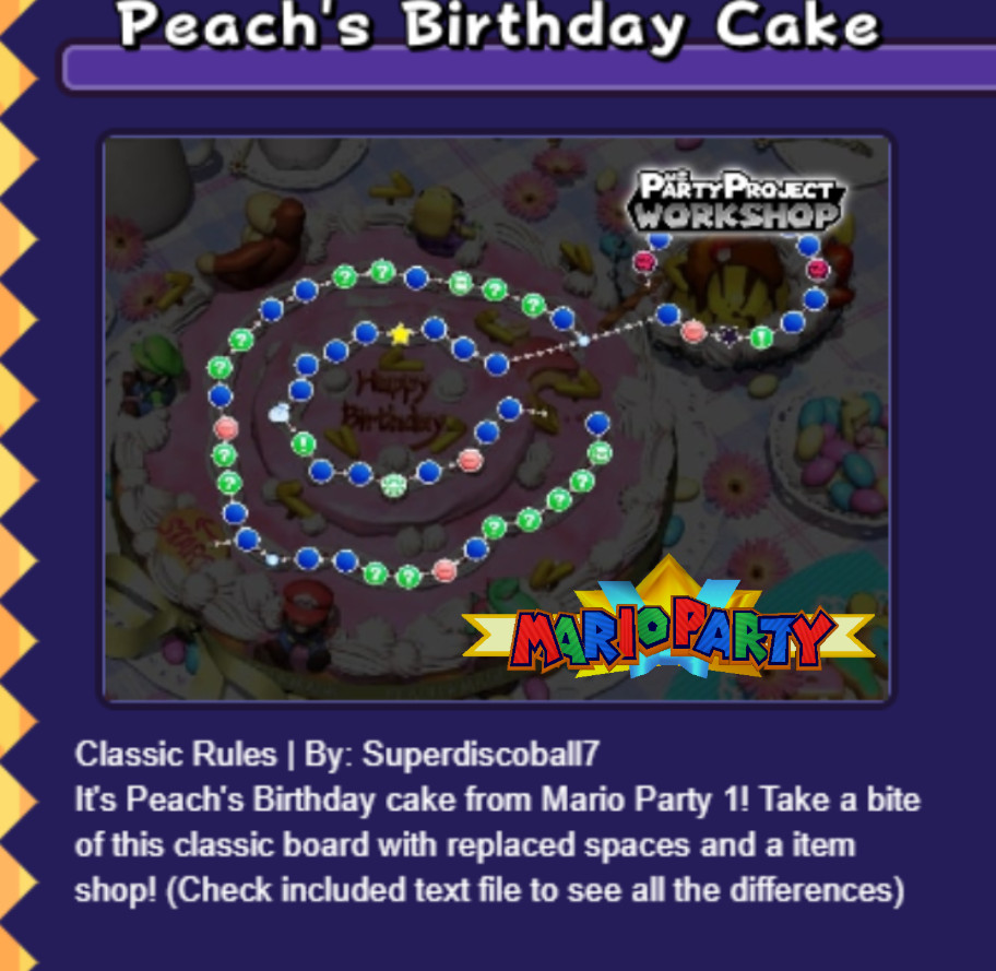 Peach's Birthday Cakes Mod for Party Project | PProject Mods