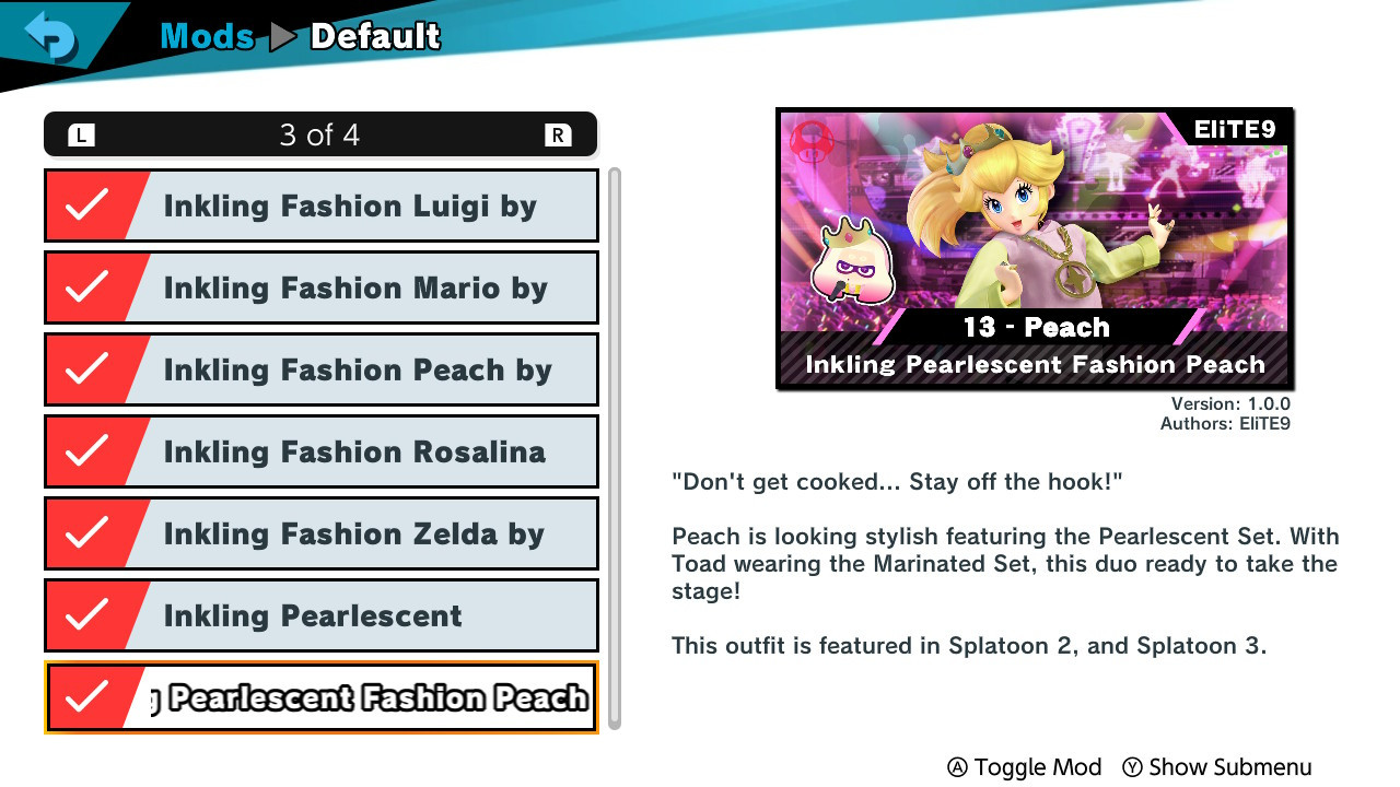 Inkling Pearlescent Fashion Peach Mod for Super Smash Bros. Ultimate ...