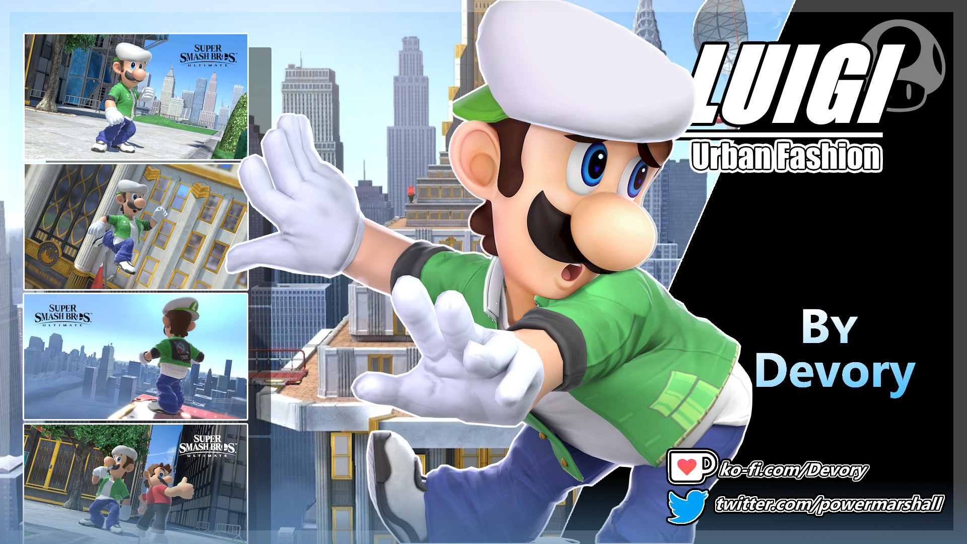 Urban Fashion Luigi Mod for Super Smash Bros. Ultimate | SSBU Mods