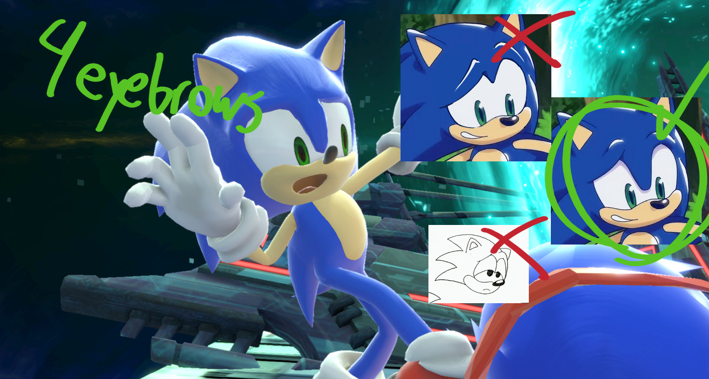 Sonic with 4 eyebrows Mod for Super Smash Bros. Ultimate | SSBU Mods