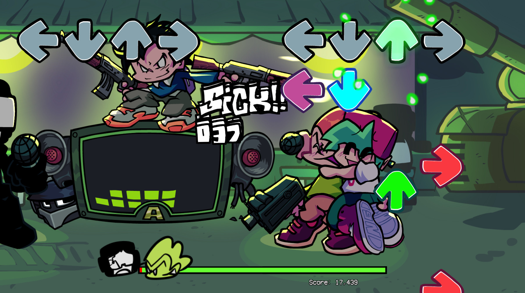 Pico Holding Boyfriend Reskin Mod for Friday Night Funkin' | FNF Mods