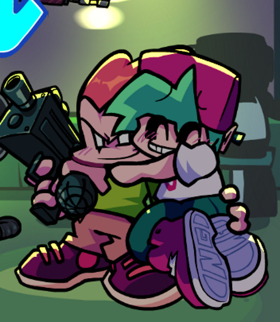 Pico Holding Boyfriend Reskin Mod for Friday Night Funkin' | FNF Mods