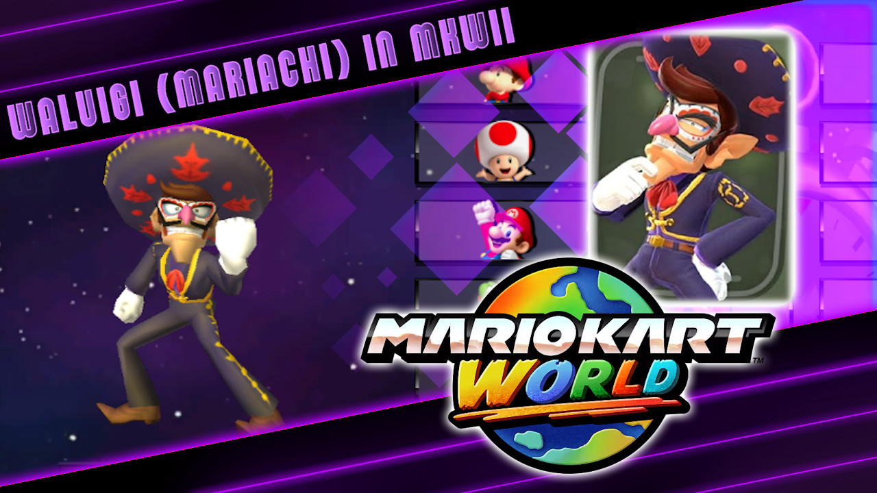 Waluigi (Mariachi) in MKWii Mod for Mario Kart Wii | MKWii Mods