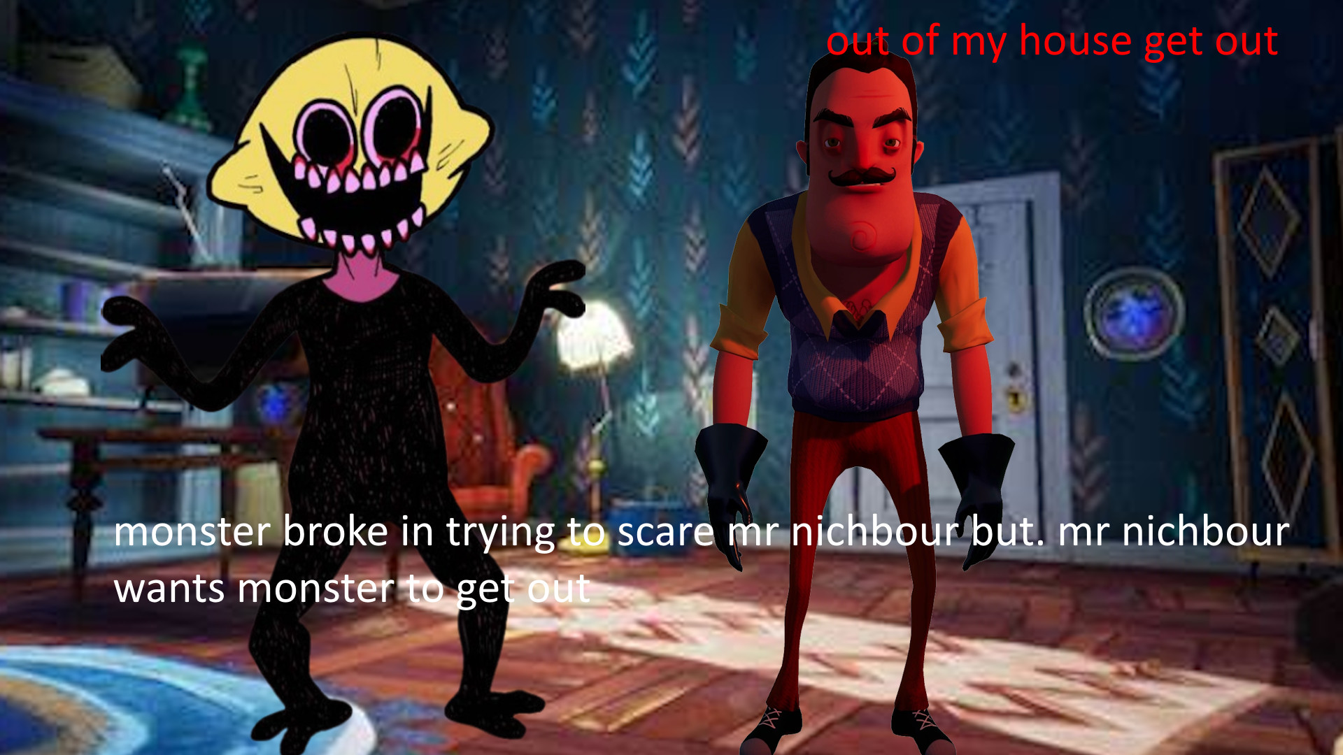 Monster (Neighbor MIX) Mod for Friday Night Funkin' | FNF Mods