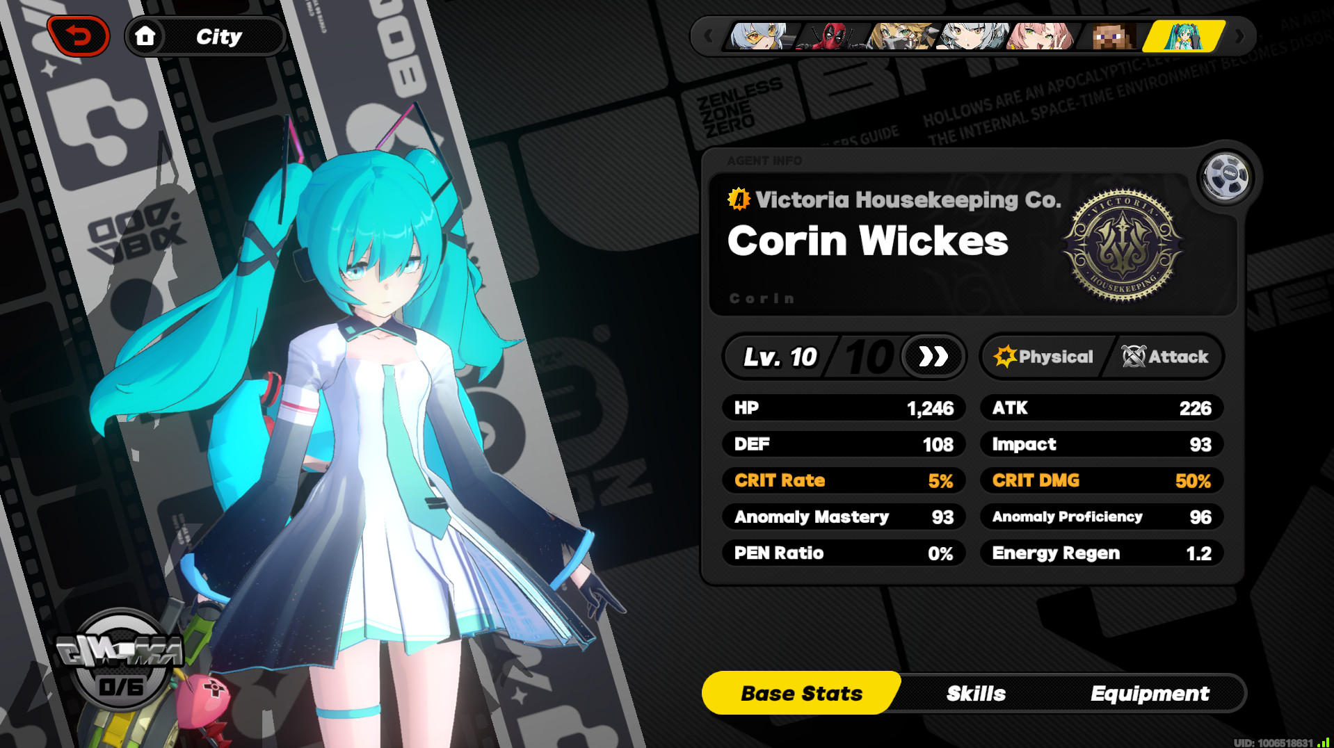 Hatsune Miku UI for Corrin Mod for Zenless Zone Zero | ZZZ Mods