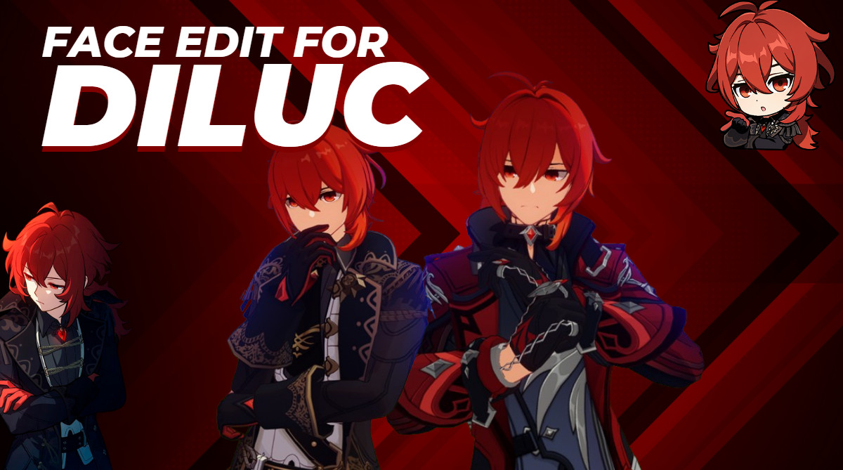 Diluc Shiro's Face Edit REWORKED Mod for Genshin Impact | GI Mods