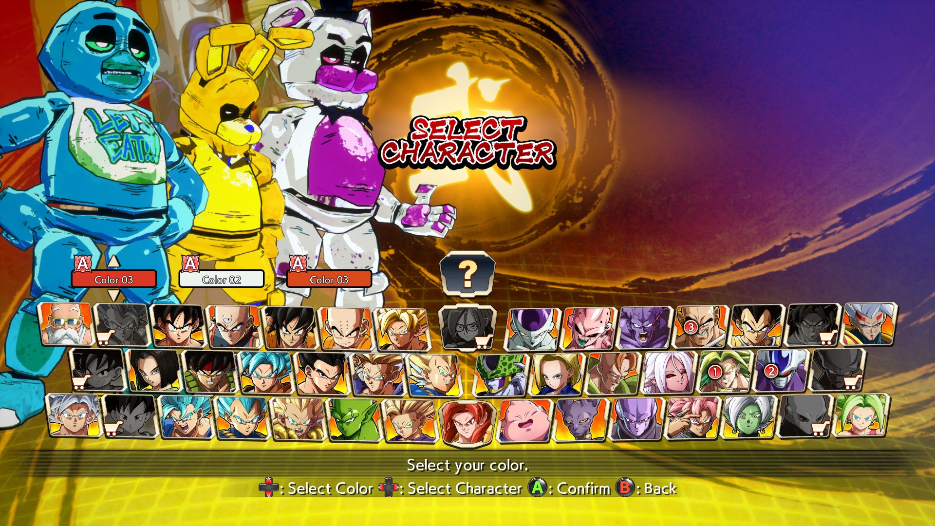 RETRO FNAF Skin Mod Pack Mod for Dragon Ball FighterZ | DB:FZ Mods
